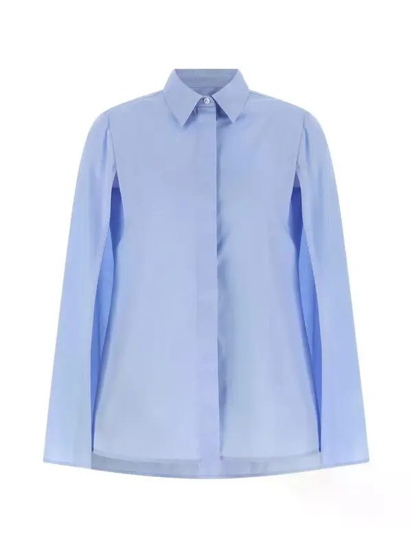 FEDERICA BONIFACI Hooded Cotton-poplin Shirt - Blue