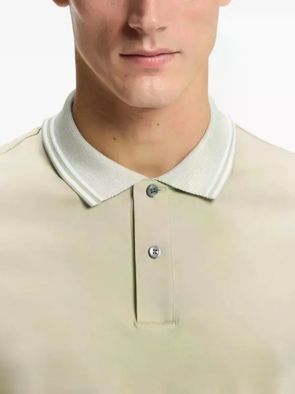 BOSS Stripe-trim Slim-fit Polo Shirt In Mercerised Cotton