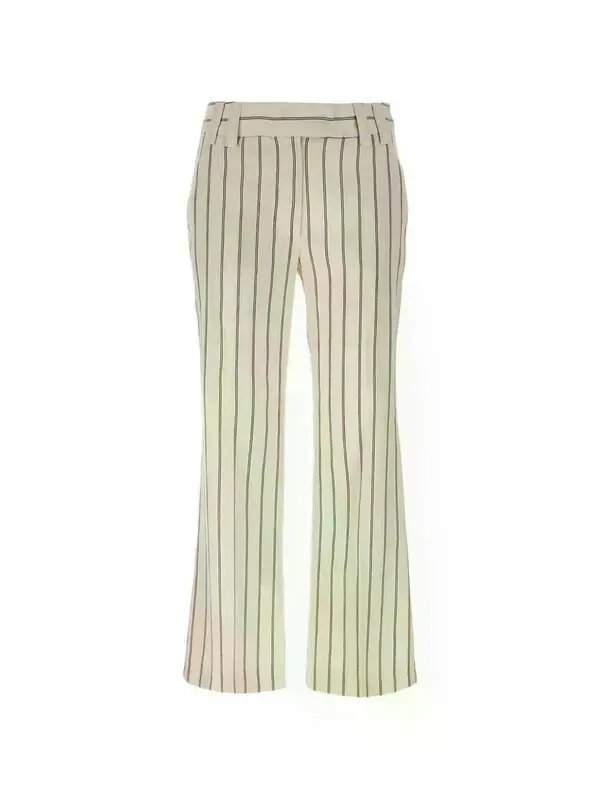 Marella Pinstripe Flared Trousers - Neutrals