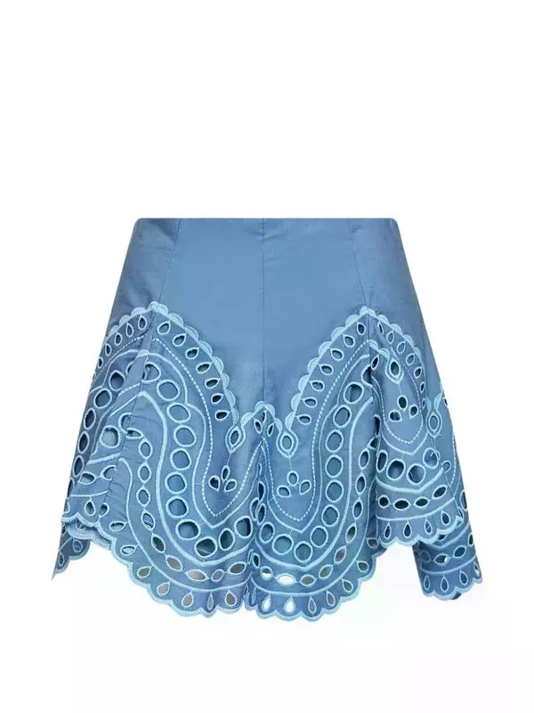 Charo Ruiz Ibiza Dune Broderie-anglaise Shorts - Blue