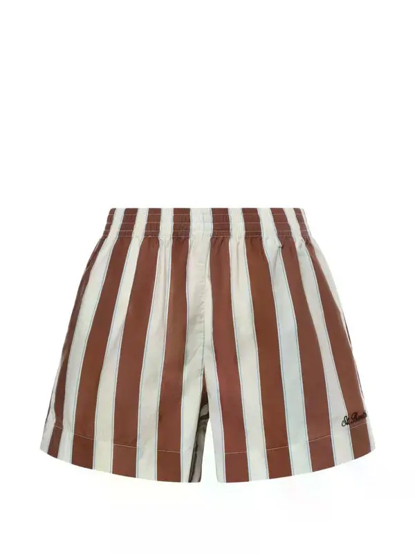 MC2 SAINT BARTH Meave Striped Shorts - Brown