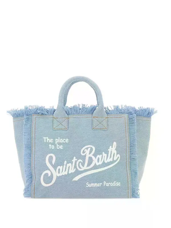 MC2 SAINT BARTH Colette Fringe-trimmed Tote Bag - Blue