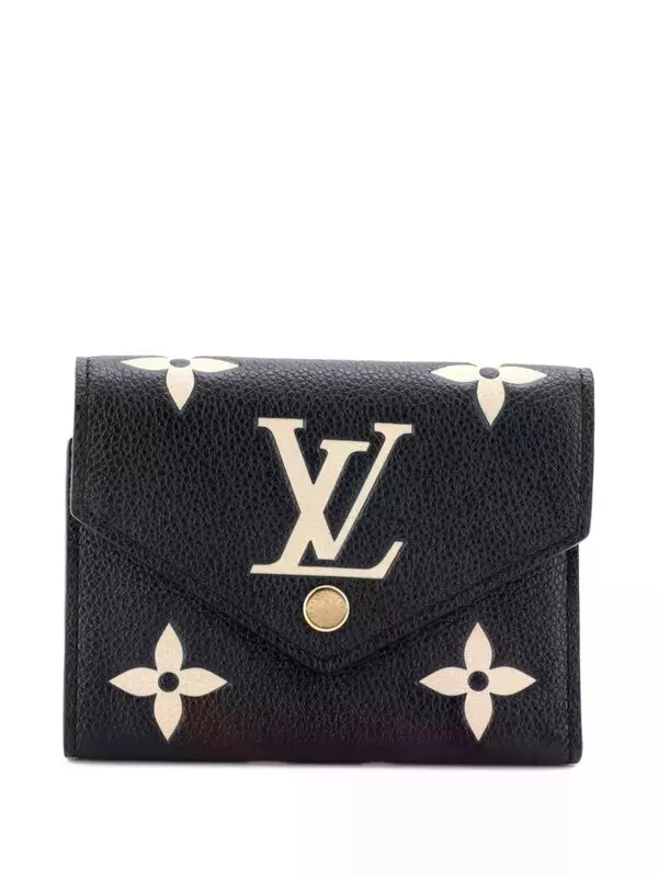 LOUIS VUITTON Victorine Wallet Bicolor Monogram Empreinte Giant Small Wallets - Black