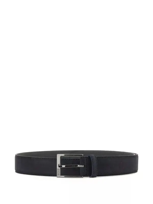 BOSS Engraved-logo Suede Belt - Blue