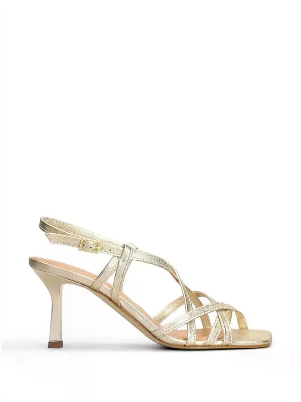 THE SELLER Strappy Metallic-effect Sandals - Gold