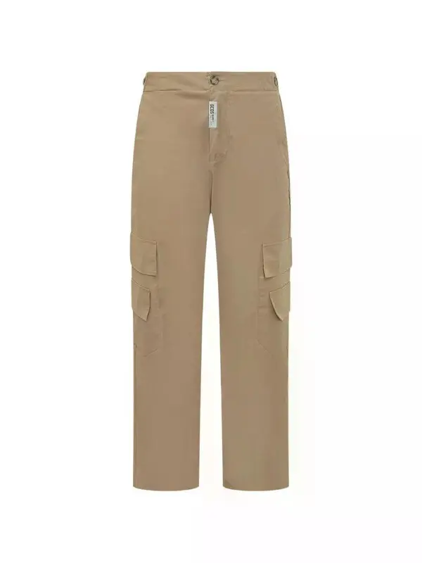 Gcds Cargo Trousers With Logo Patch - Neutrals