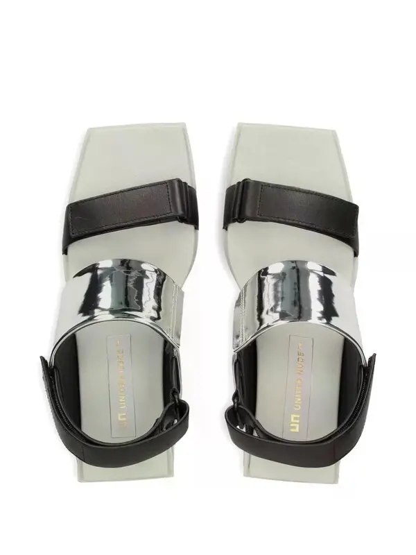 United Nude Brutt Metallic Touch-strap Sandals - Silver