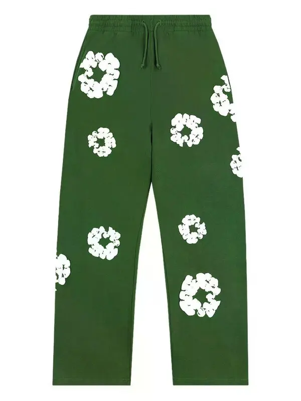 DENIM TEARS Wreath Print Track Pants - Green