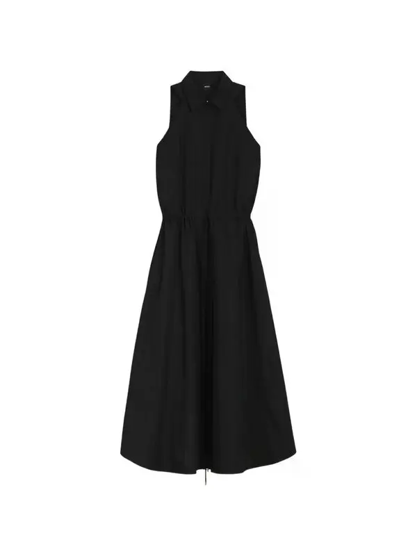 BOSS Drawcord-waist Dress In Cotton Poplin