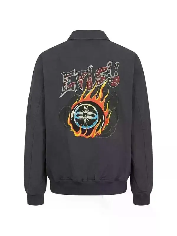 EVISU Metal Studs Graphic-print Bomber Jacket