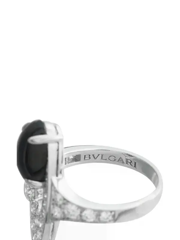 BVLGARI Elysia Onyx And Diamond 18k White Gold Ring