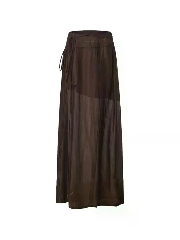 ILI NODE Tie-fastening Maxi Skirt - Brown