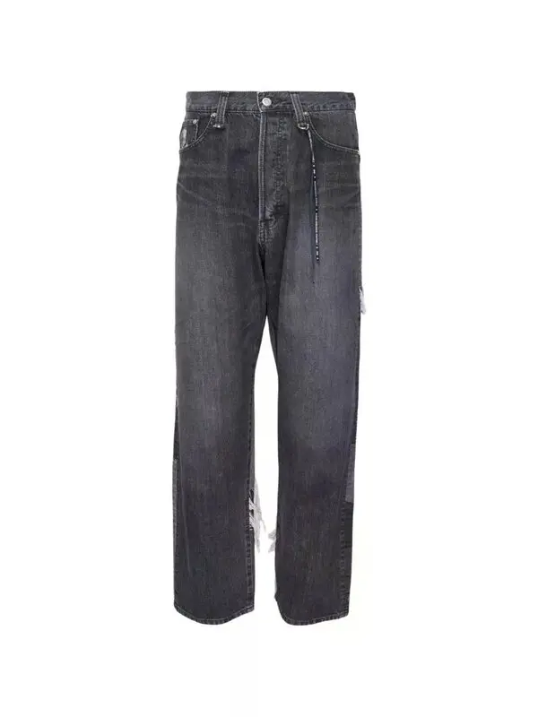 MASTERMIND WORLD Patchwork Jacquard Jeans - Grey