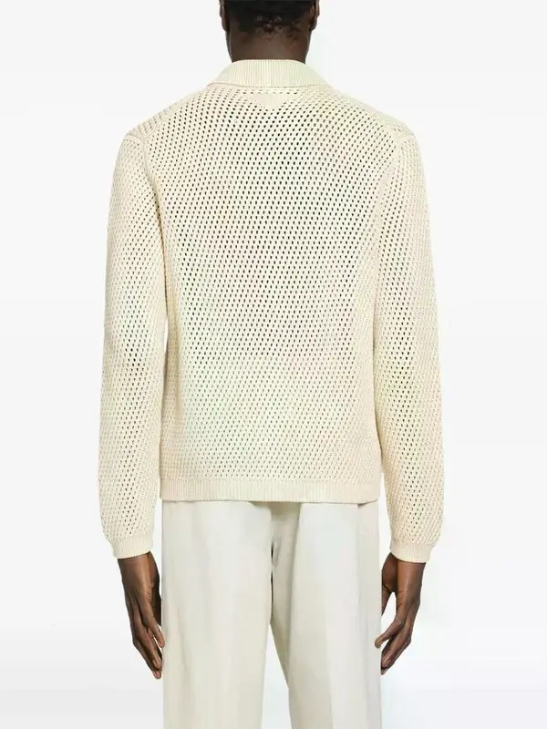 Prada Open-knit Collared Cardigan