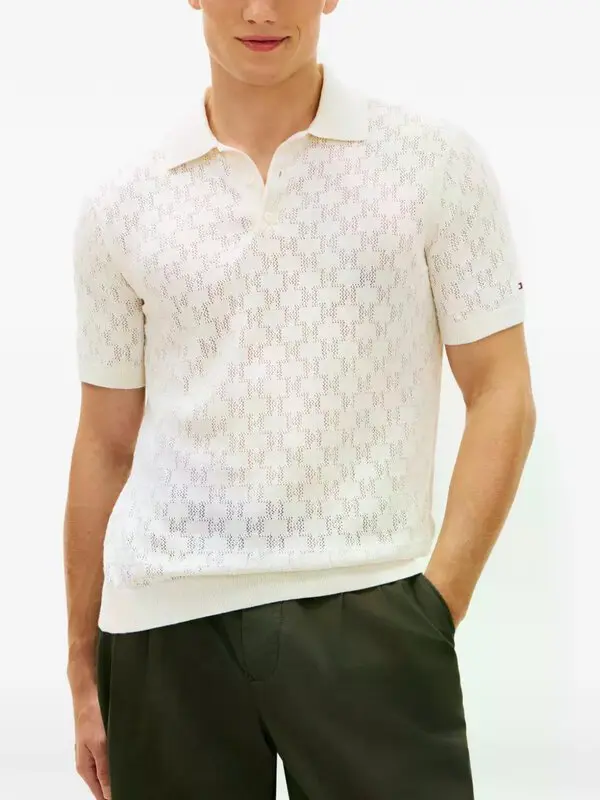 Tommy Hilfiger Monogram-pattern Open-knit Sweater