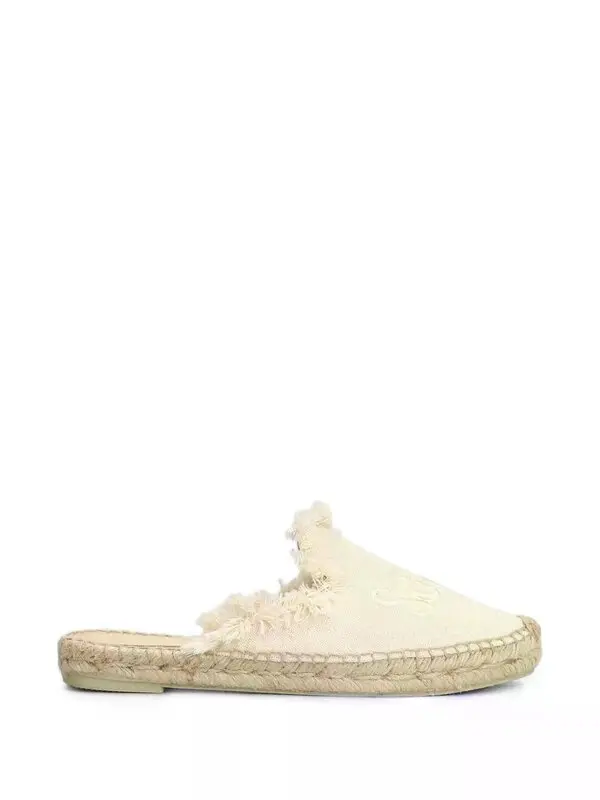 MC2 SAINT BARTH Fringe-trimmed Embroidered Mules