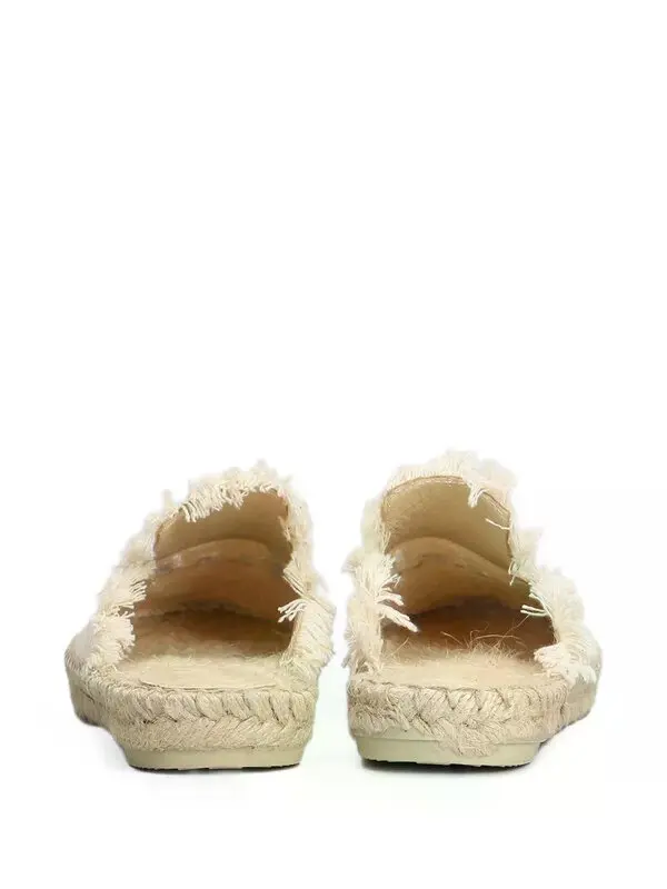 MC2 SAINT BARTH Fringe-trimmed Embroidered Mules