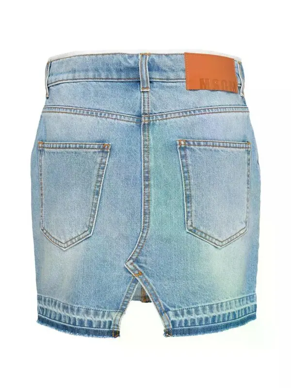 MSGM Raw-cut Denim Skirt
