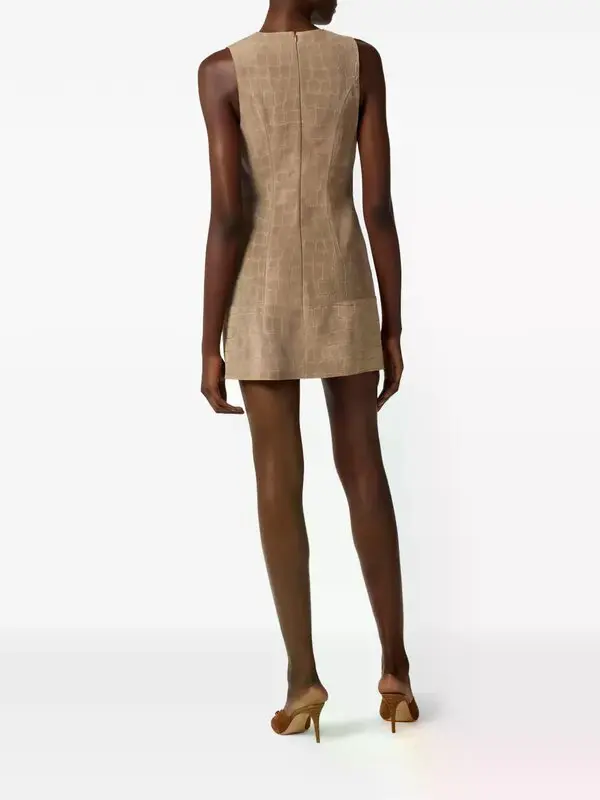 Elisabetta Franchi Alligator-print Leather Mini Dress