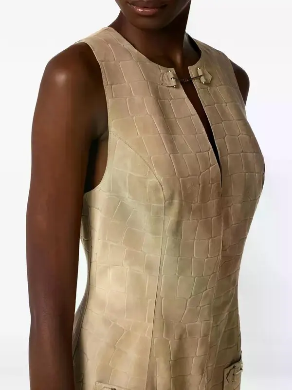Elisabetta Franchi Alligator-print Leather Mini Dress