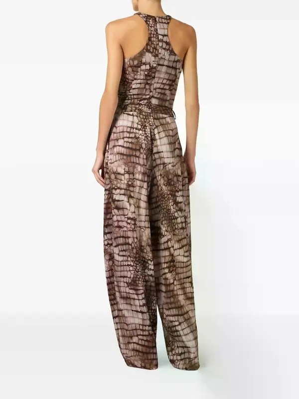 Elisabetta Franchi Alligator Print Racerback Jumpsuit