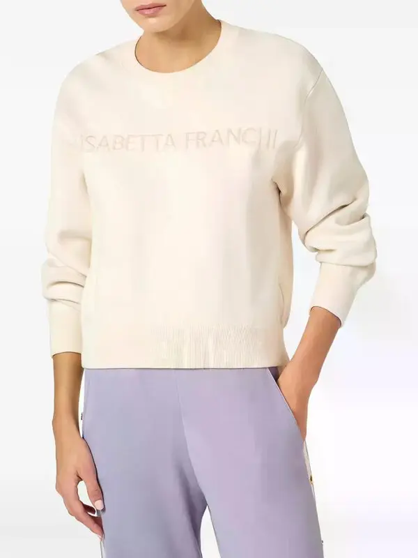 Elisabetta Franchi Logo Embroidered Knit Sweatshirt