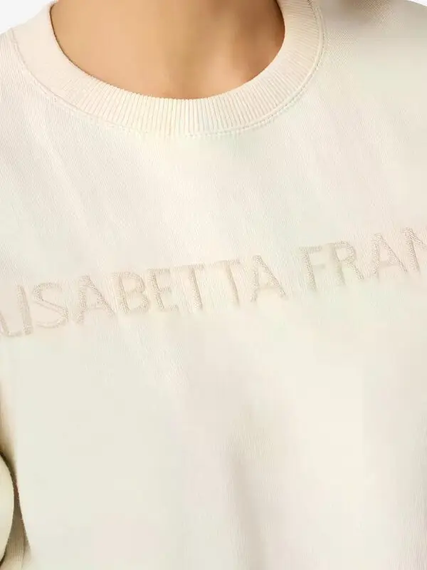 Elisabetta Franchi Logo Embroidered Knit Sweatshirt