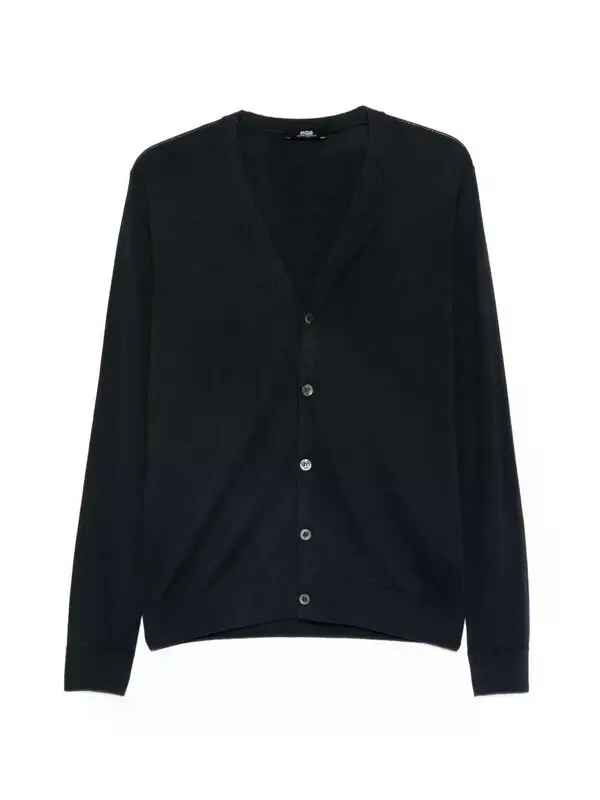 Alpha Studio V-neck Buttoned Cardigan - Blue