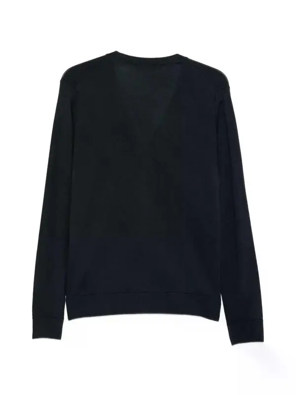 Alpha Studio V-neck Buttoned Cardigan - Blue