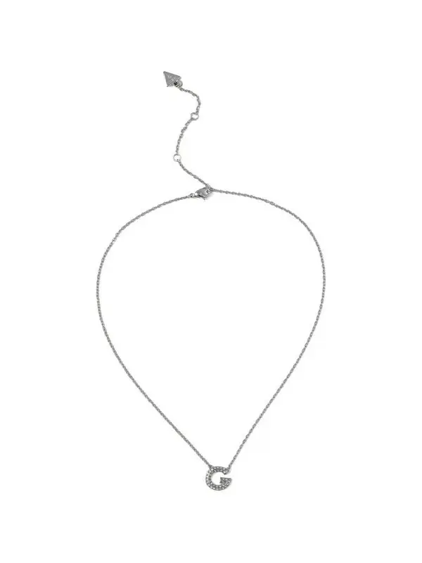 Guess Logo Pendant Necklace - Silver