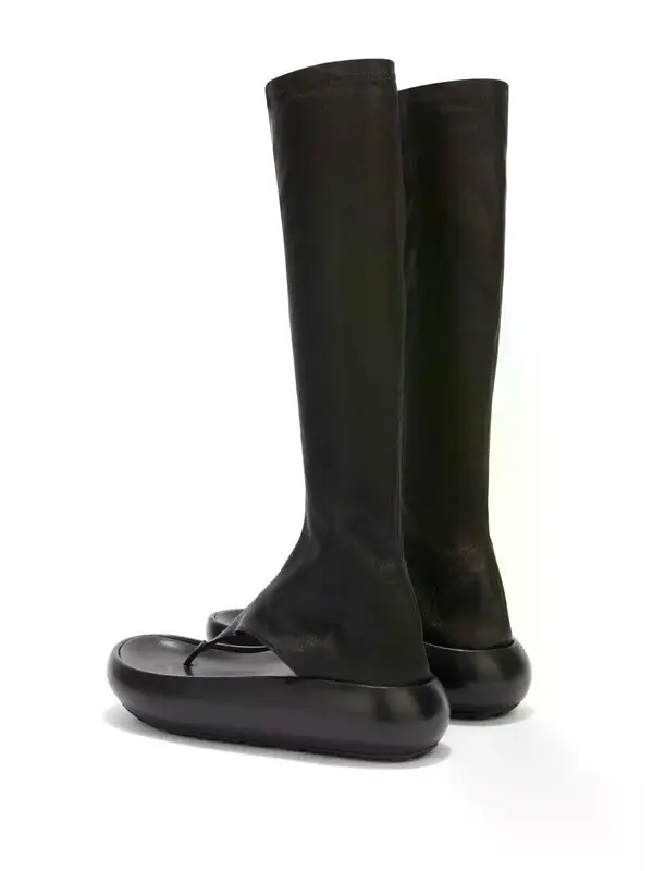 JIL SANDER Open-toe Leather Knee-high Boots