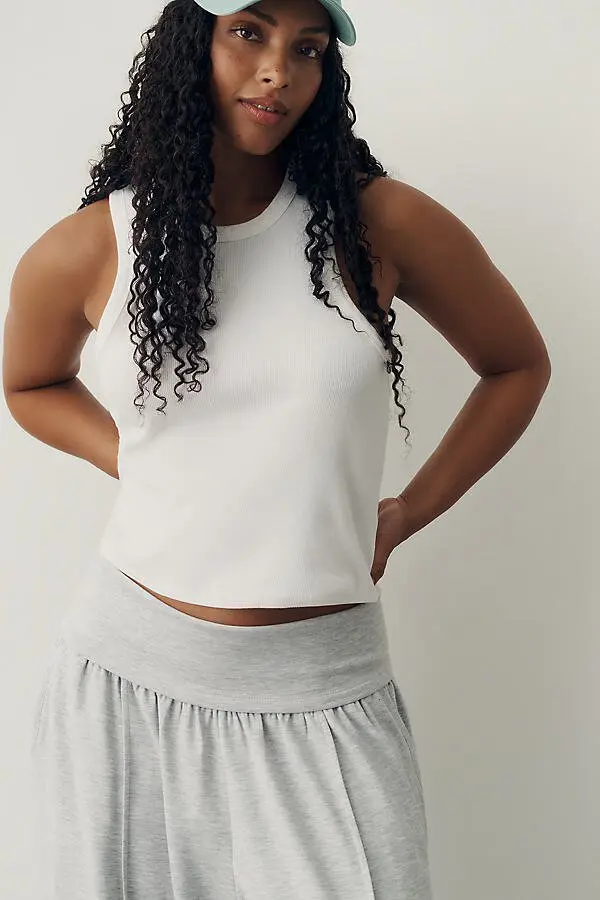 Daily Practice Foldover Balloon Pants In Willow Fabric - Heather Grey
