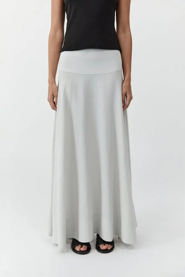 ST. AGNI Fluid Circle Hem Maxi Skirt - Silver