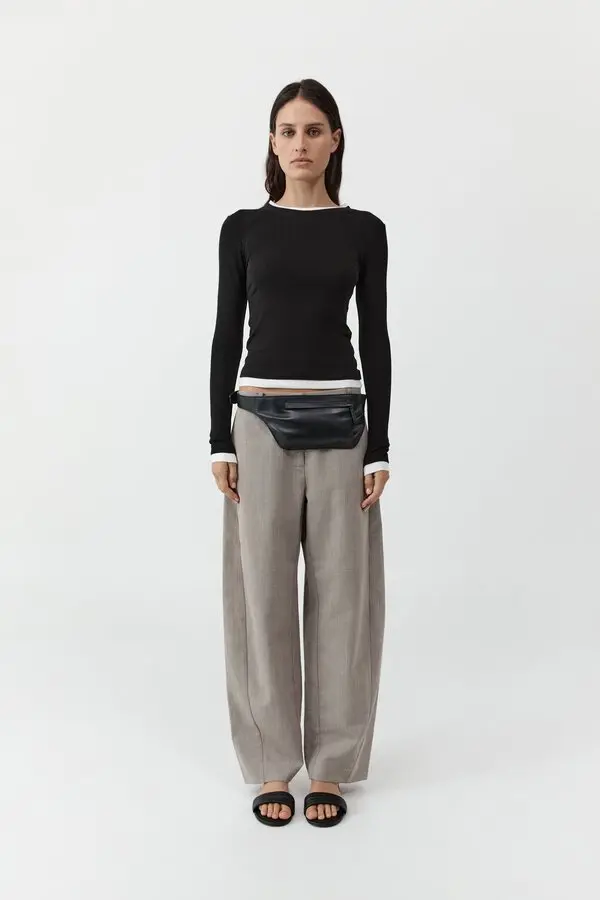 ST. AGNI Fine Band Balloon Pants - Pebble Melange