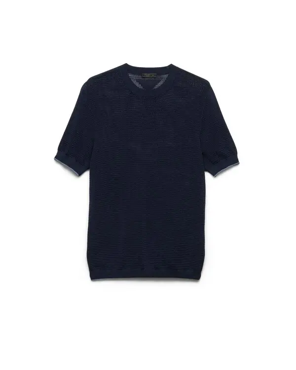 Prada Silk And Cotton Crew-neck Sweater - Blue