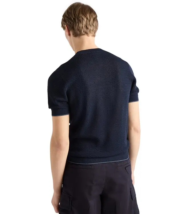 Prada Silk And Cotton Crew-neck Sweater - Blue