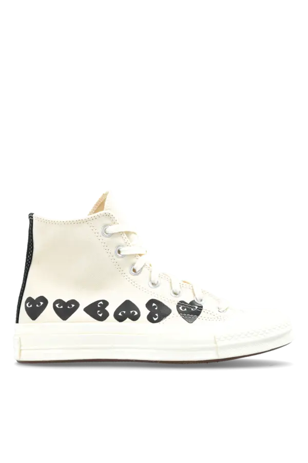 Play Comme Des Garcon X Converse High-top Sneakers - Cream