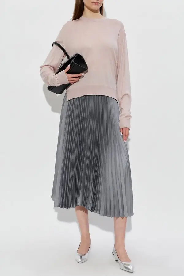 JIL SANDER Pleated Midi Skirt - Grey
