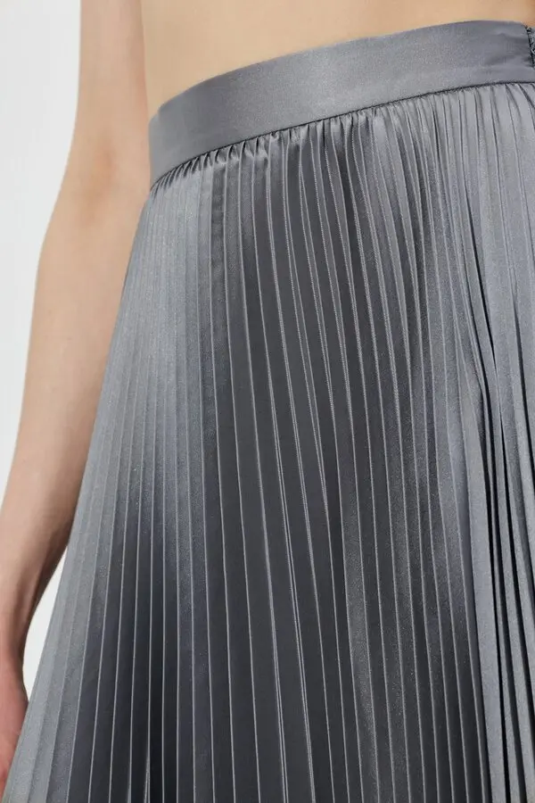 JIL SANDER Pleated Midi Skirt - Grey