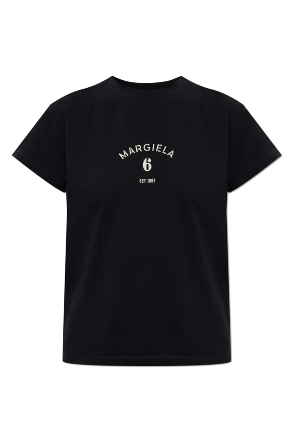 MAISON MARGIELA T-shirt With Printed Logo - Black