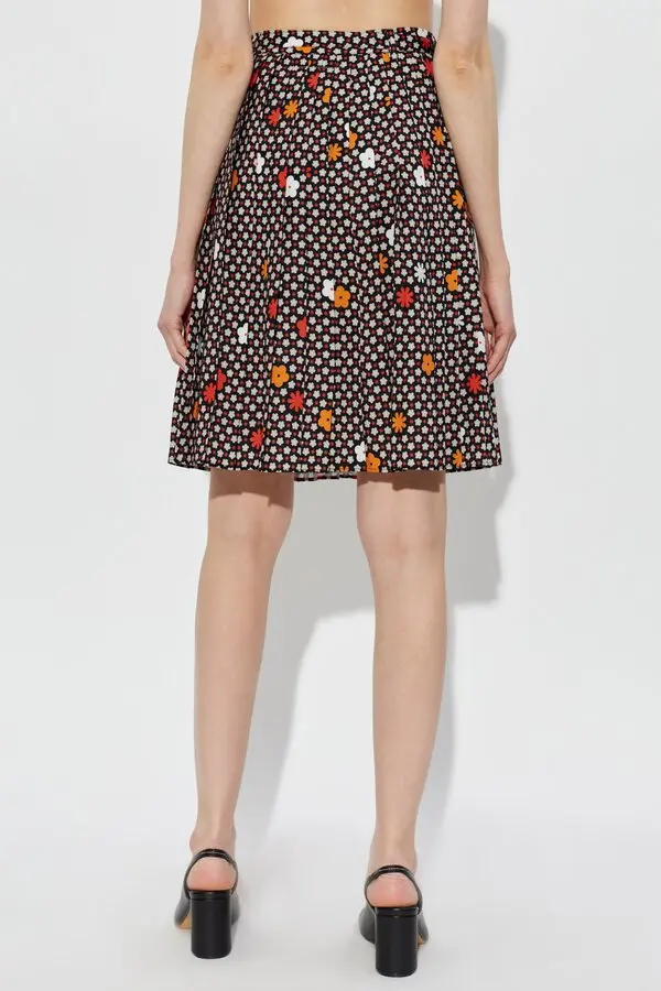 MAISON MARGIELA Floral Pleated Skirt - Black