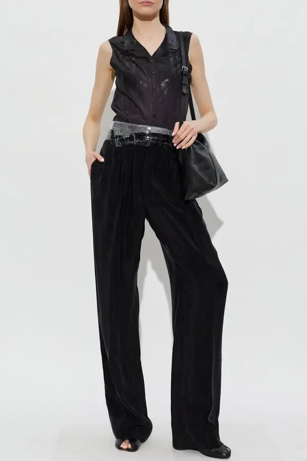 MAISON MARGIELA Sleeveless Viscose Top With Button Closure