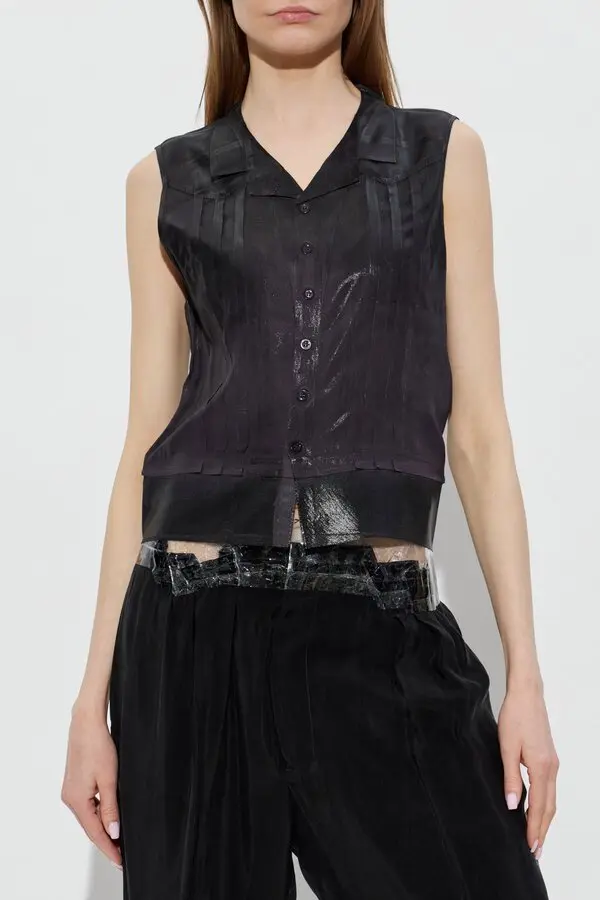 MAISON MARGIELA Sleeveless Viscose Top With Button Closure