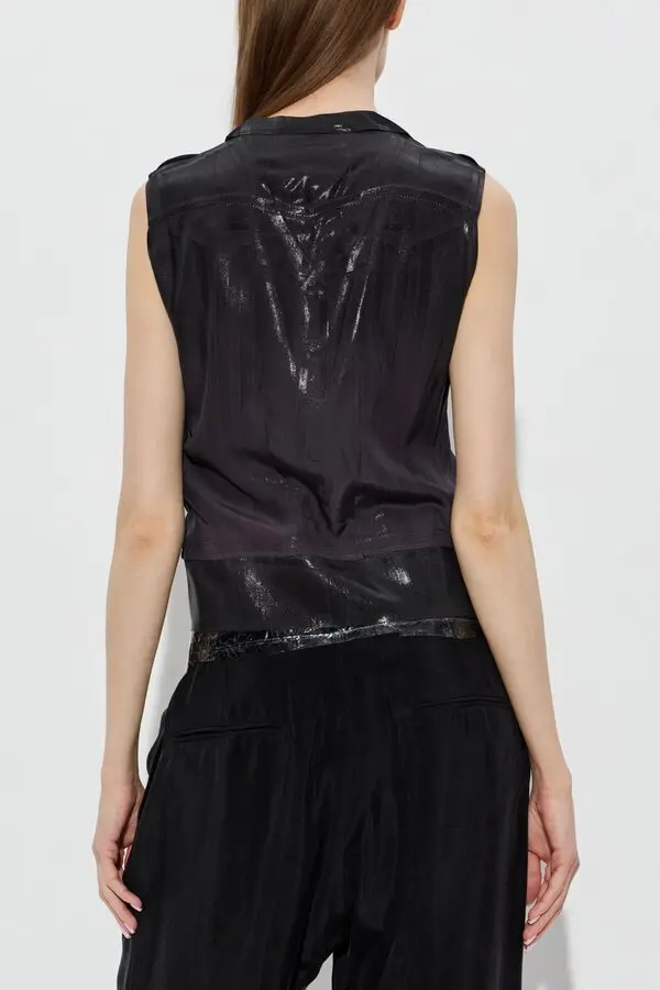 MAISON MARGIELA Sleeveless Viscose Top With Button Closure