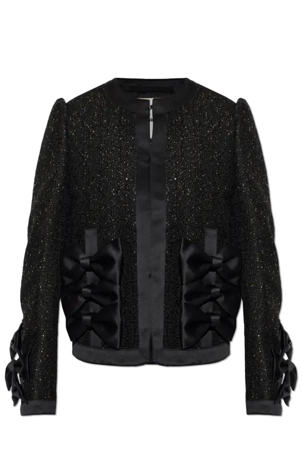 Comme Des Garçons Blazer With Shimmering Appliqués - Black