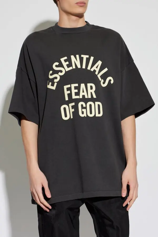 Fear Of God T-shirt With Printed Logo - Black