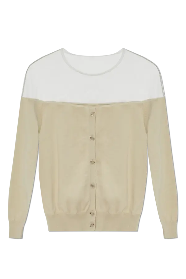 MAISON MARGIELA Knit Top With Mesh Upper - Beige