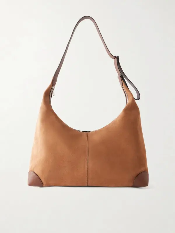 Brunello Cucinelli Leather-trimmed Suede Tote Bag - Brown