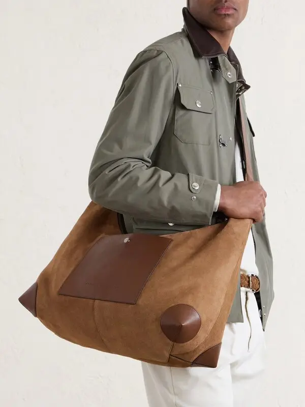 Brunello Cucinelli Leather-trimmed Suede Tote Bag