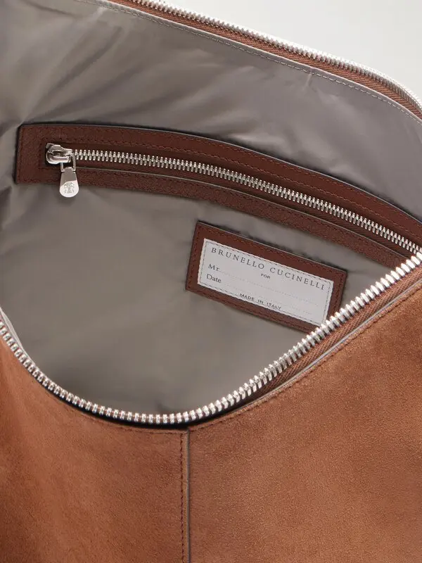 Brunello Cucinelli Leather-trimmed Suede Tote Bag